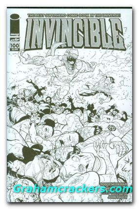 Product Details: Invincible #100 cover h ottley black and white wrap ...